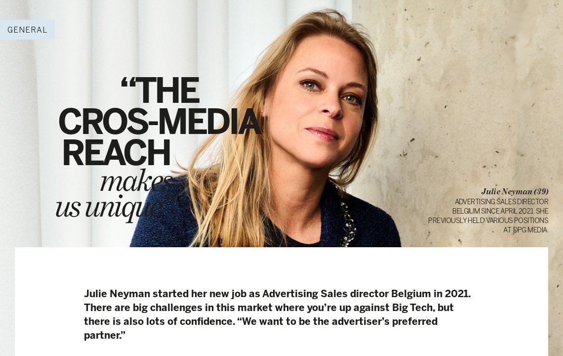 Julie Neyman - DPG Media Annual Report 2021